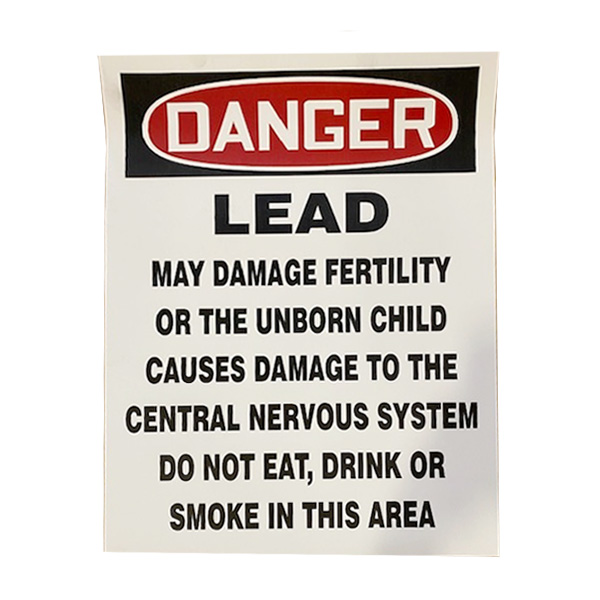 PN# 30ACPR1420 | Lead Sign 20" x 14" English Plastic